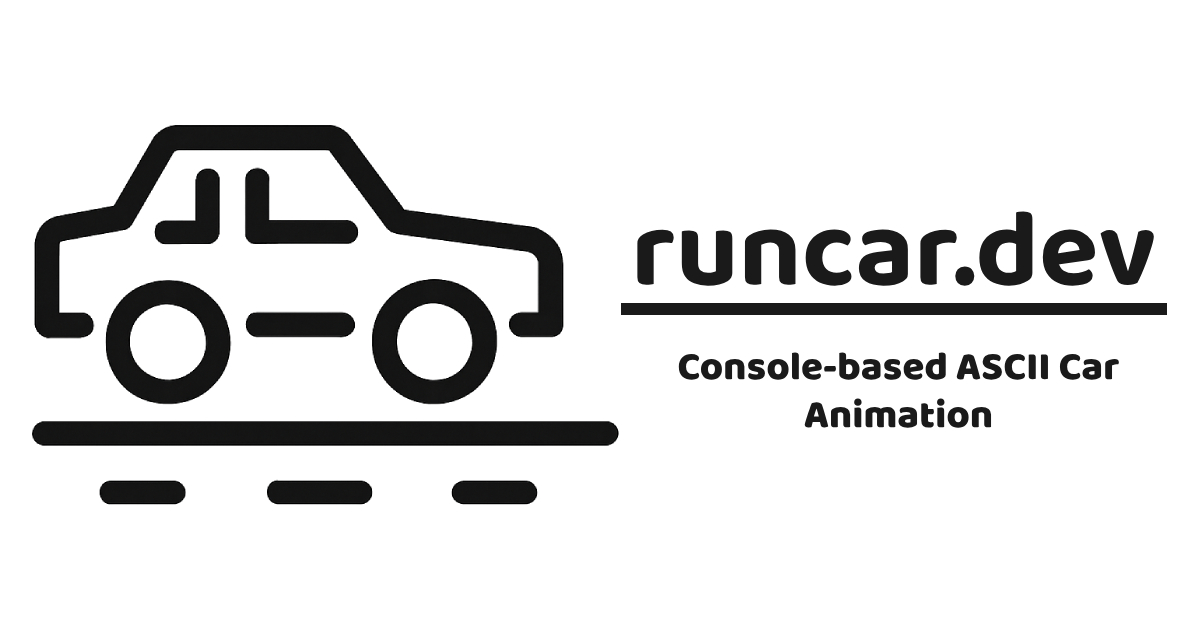 RunCar.dev | Console-based ASCII Car Animation